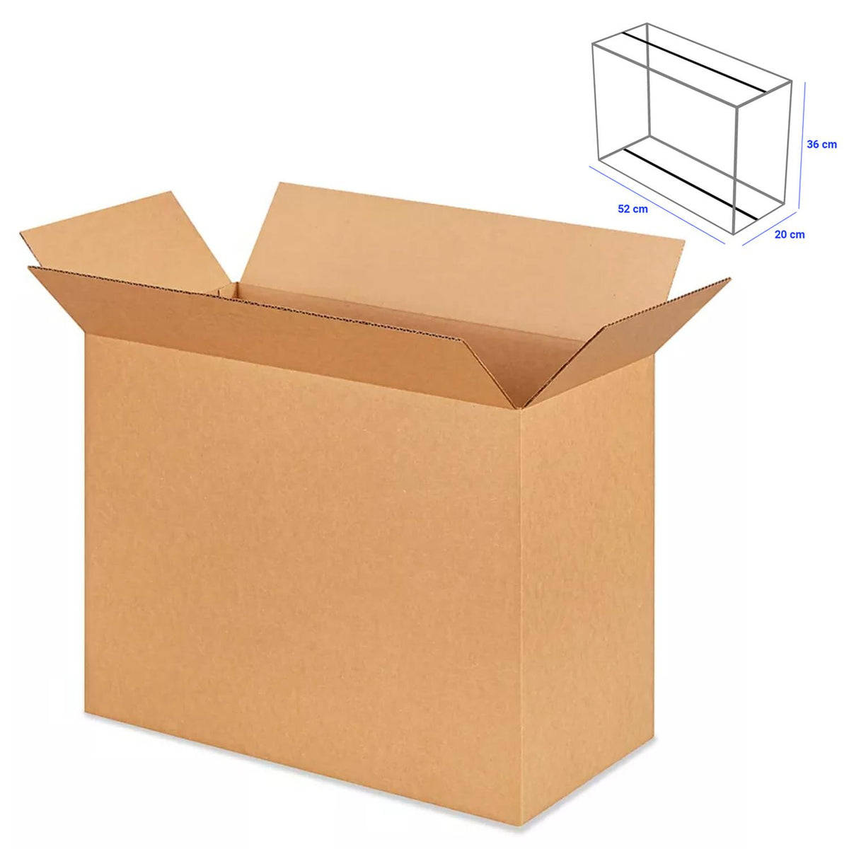 Caja para Empaque Cartón Corrugado, 52x20x36 cm, 23 ECT — Tonivisa, su ...